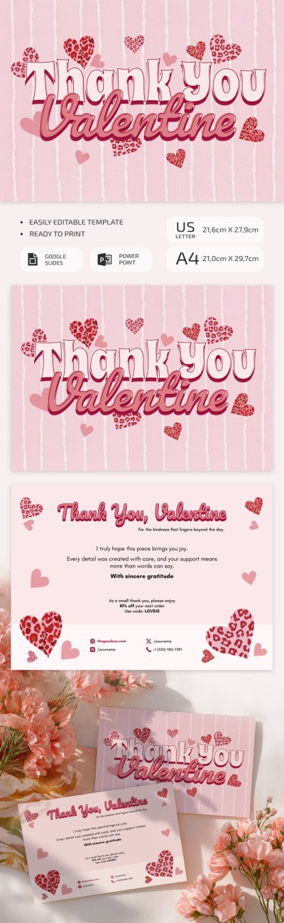 Free Valentine’s Day Thank You Note Template in Google Slides and ...
